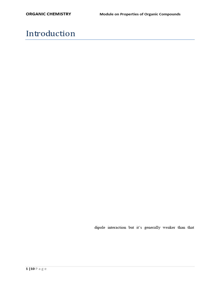 Properties of Organic Compounds Explained | PDF | Chemical Polarity ...