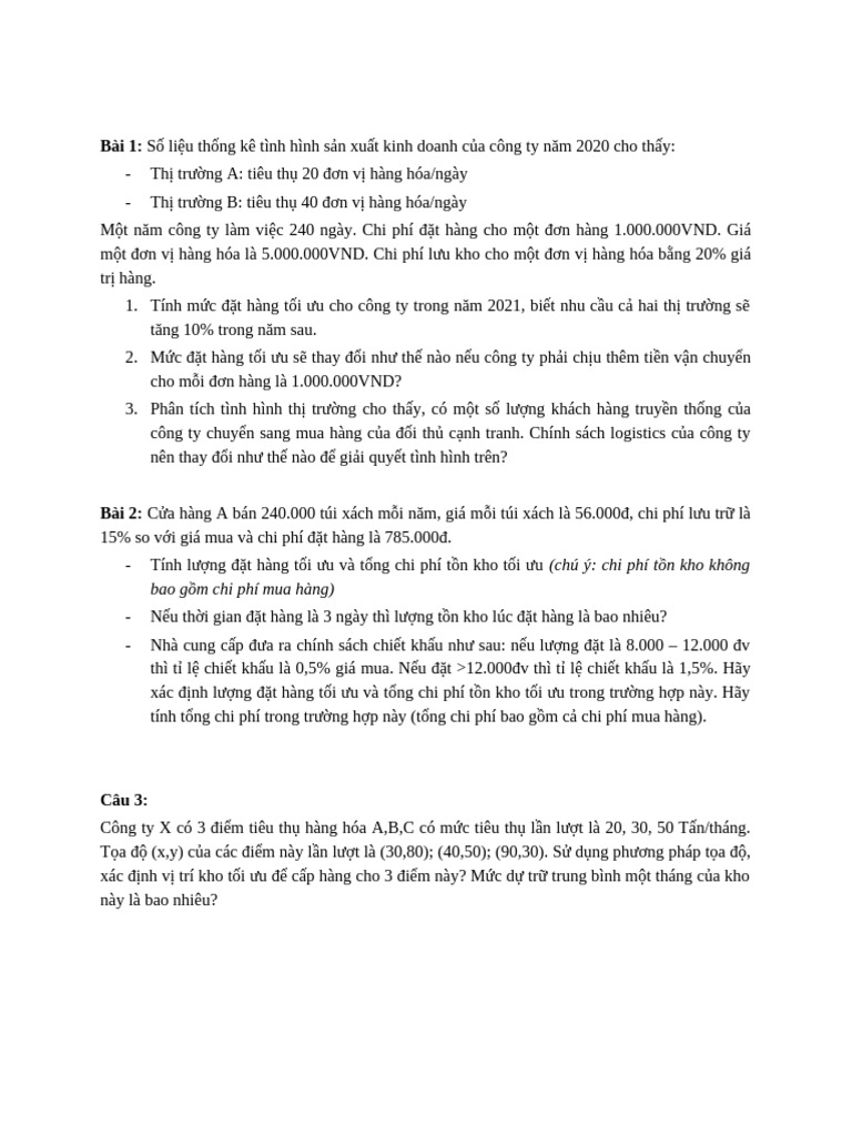 Bai Tap EOQ KTKT | PDF