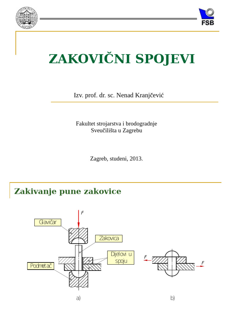 Ek1 - Zakovični Spojevi | PDF