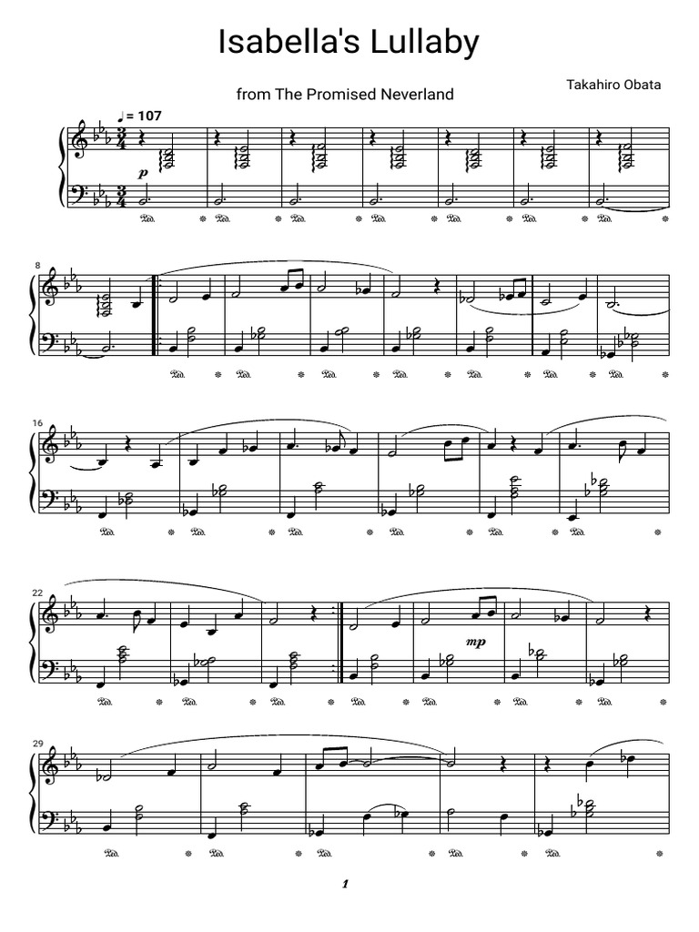 Isabella's Lullaby (Pianosheet) | PDF