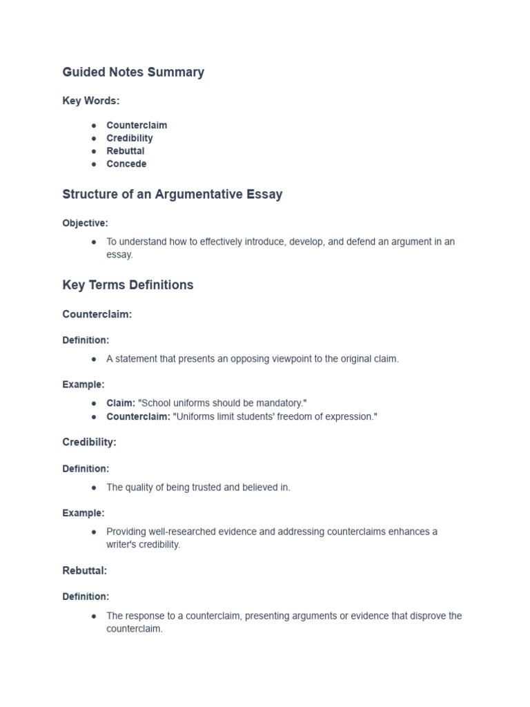 Argumentative Essay Guide | PDF | Essays | Argument