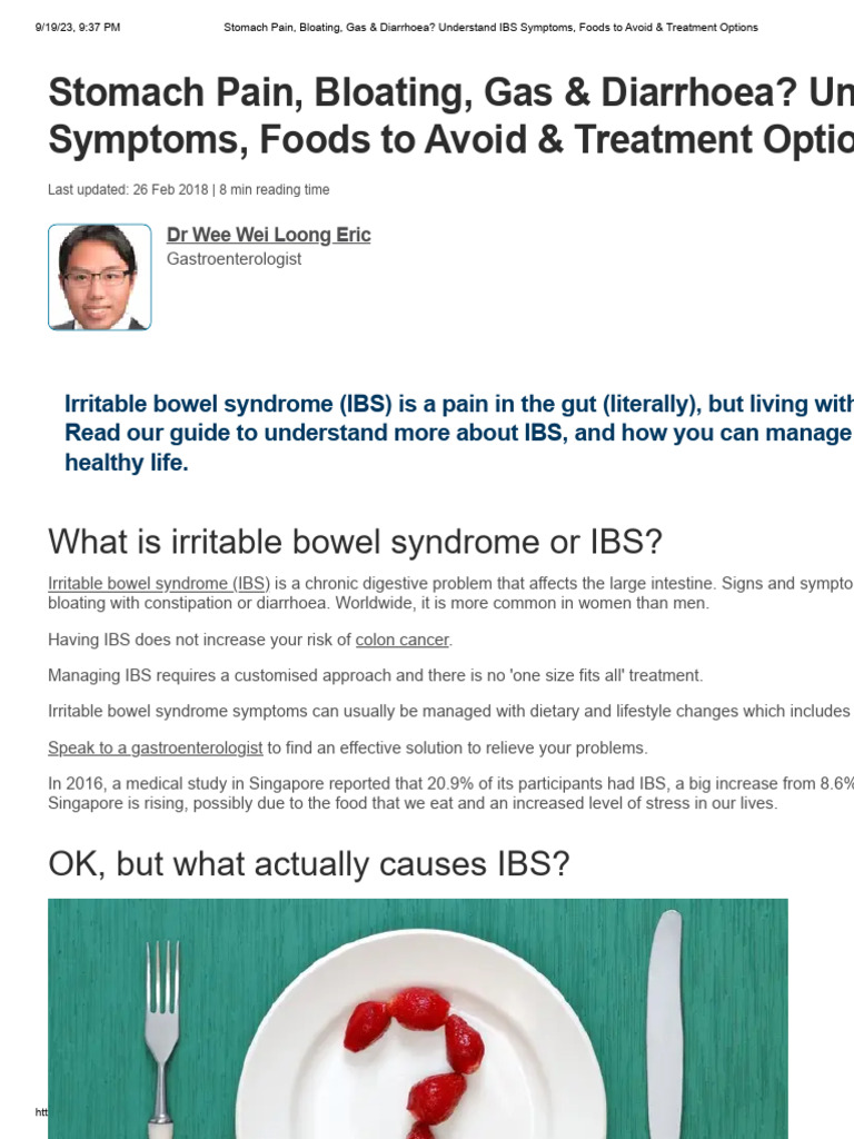Stomach Pain, Bloating, Gas & Diarrhoea - Understand IBS Symptoms ...