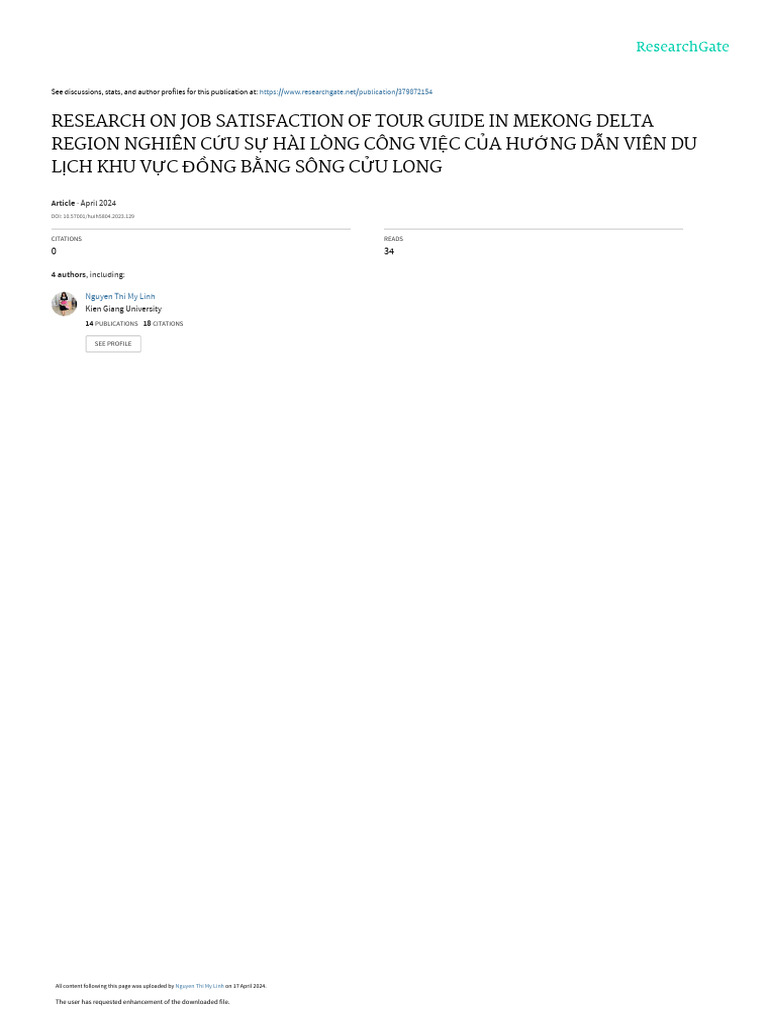 JOB SATISFACTION OF TOUR GUIDE - 5-Factor Scale (Job Descriptive Index ...