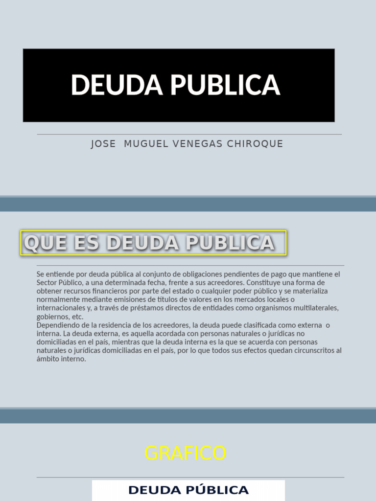 Deuda Interna y Externa en El Perú | PDF | Deuda | Deuda gubernamental