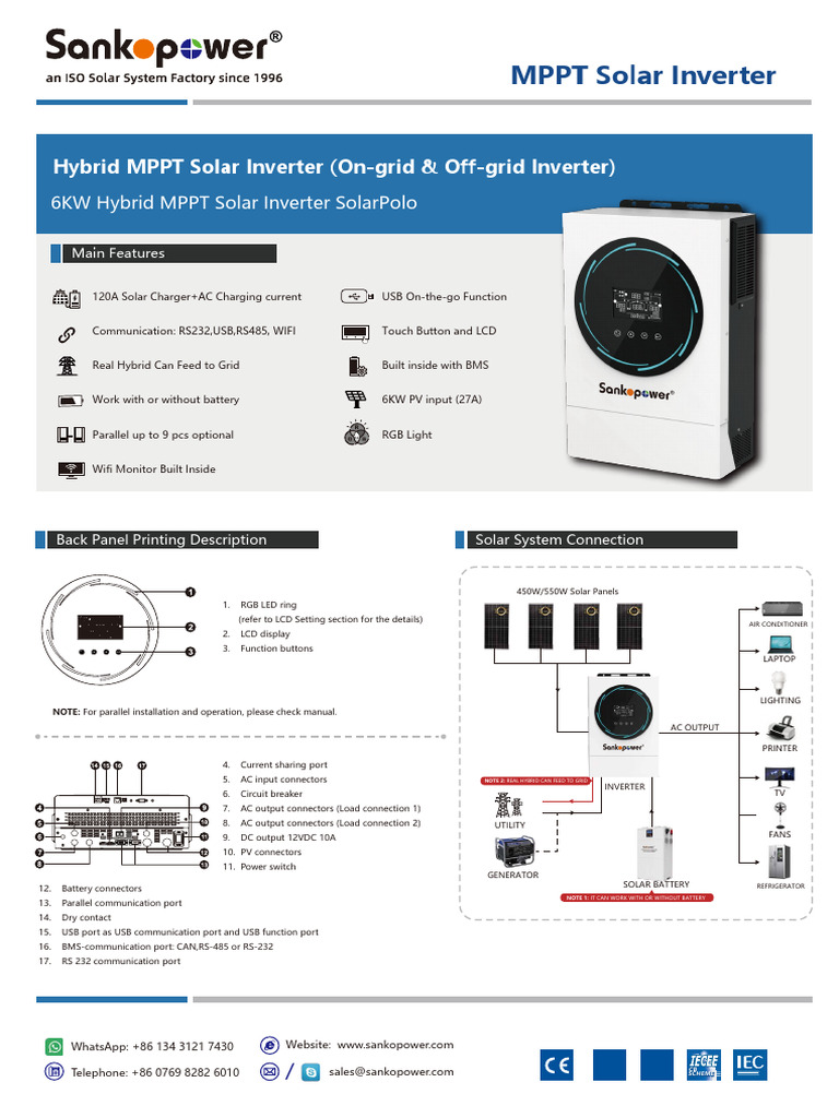 MPPT Solar Inverter Catalogue | PDF | Power Inverter | Solar Power