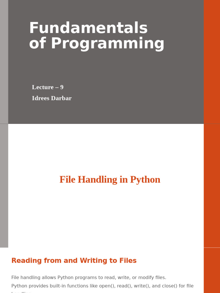 FOP Lec - 10 | PDF | Comma Separated Values | Computer File