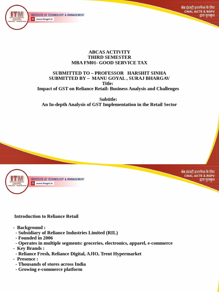 Abcas Activity PPT Fm01 Gst-1 | PDF | Taxes | Value Added Tax