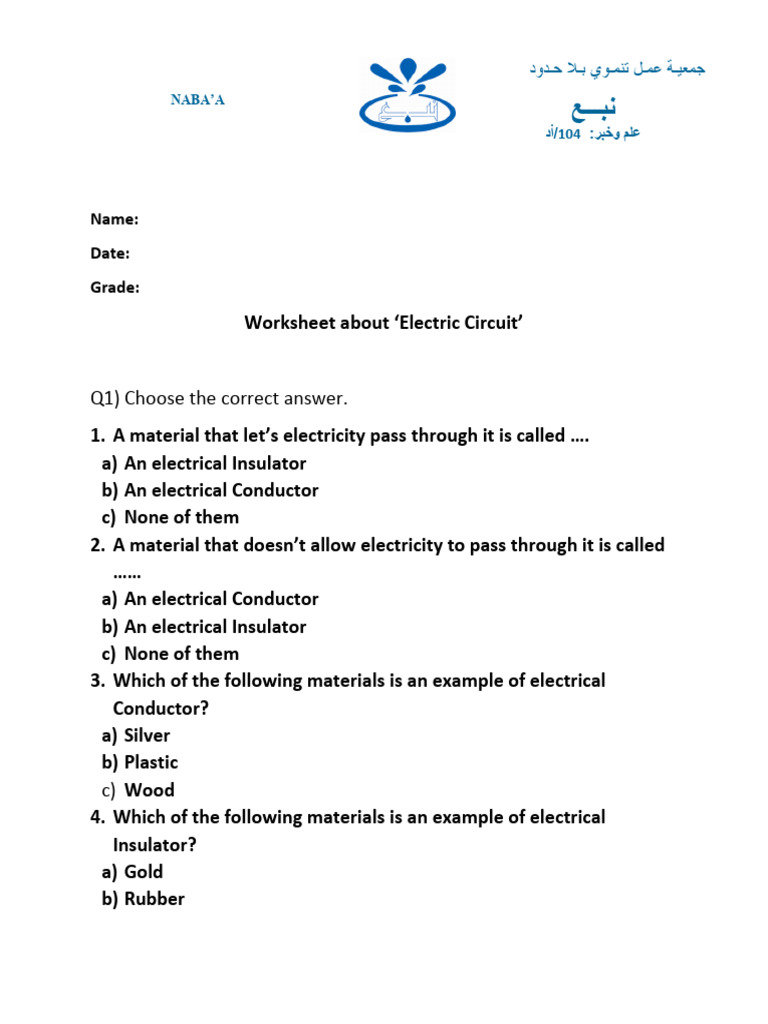 Grade 7 Physics Worksheet 2 1 | PDF