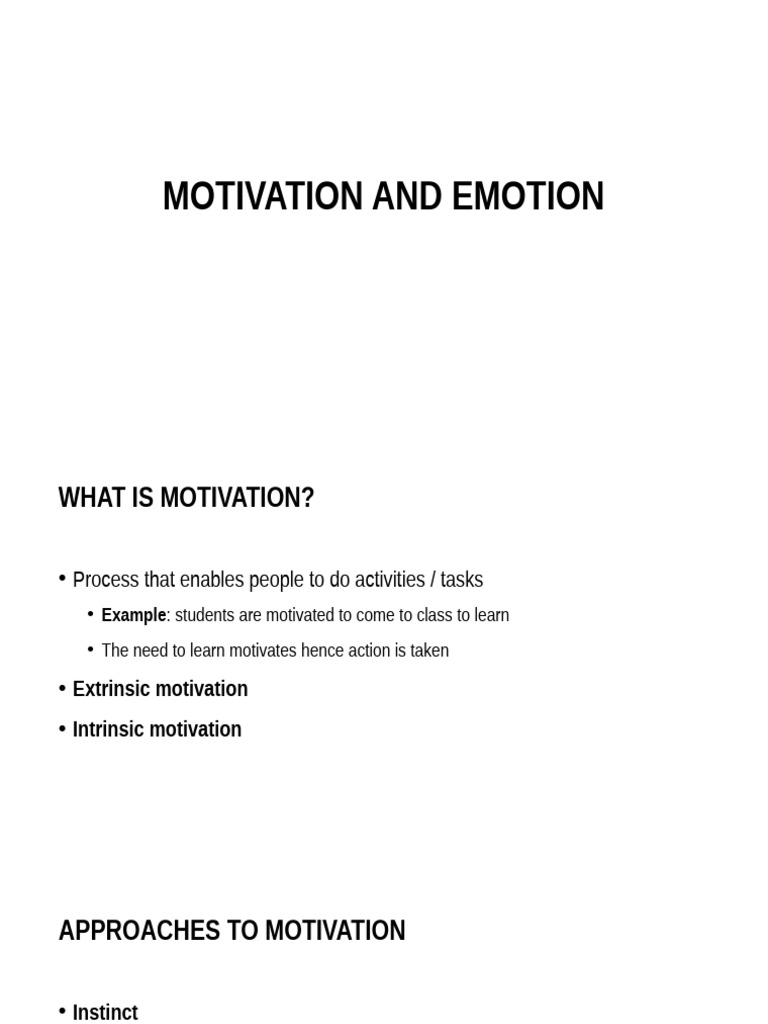 Chapter 9. Motivation and Emotion | PDF | Emotions | Motivational