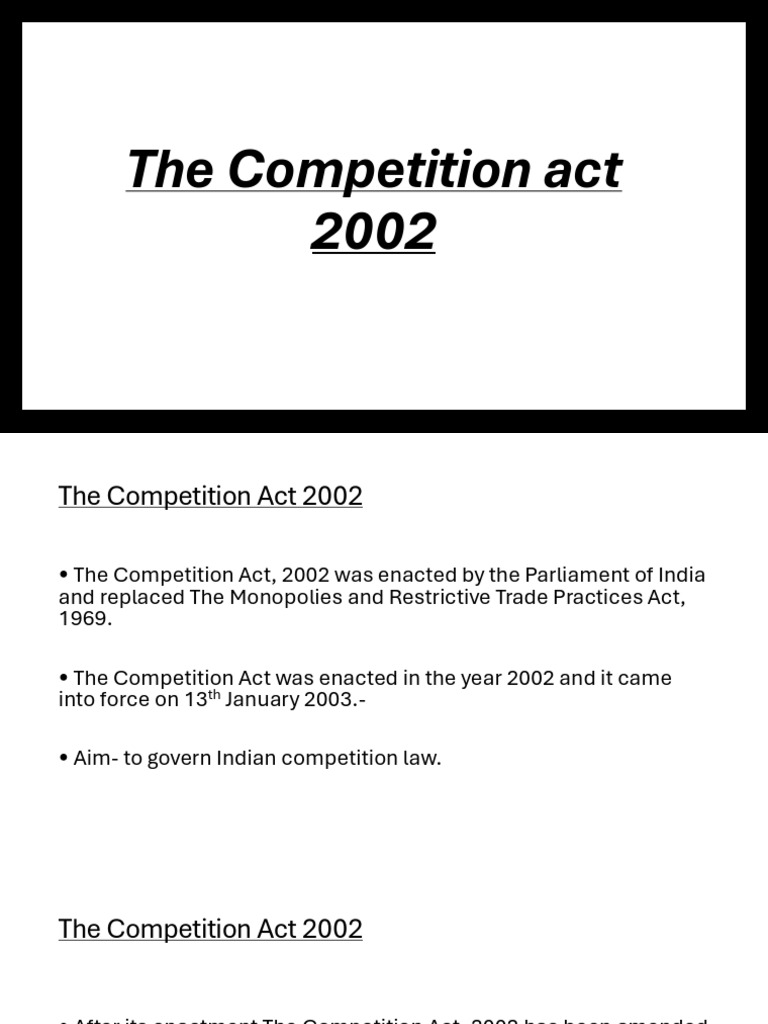 Competition Act 2002 | PDF | Government | Justice