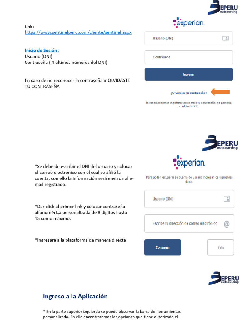 Ingreso y Consulta en Sentinel Perú | PDF | Contraseña | Software