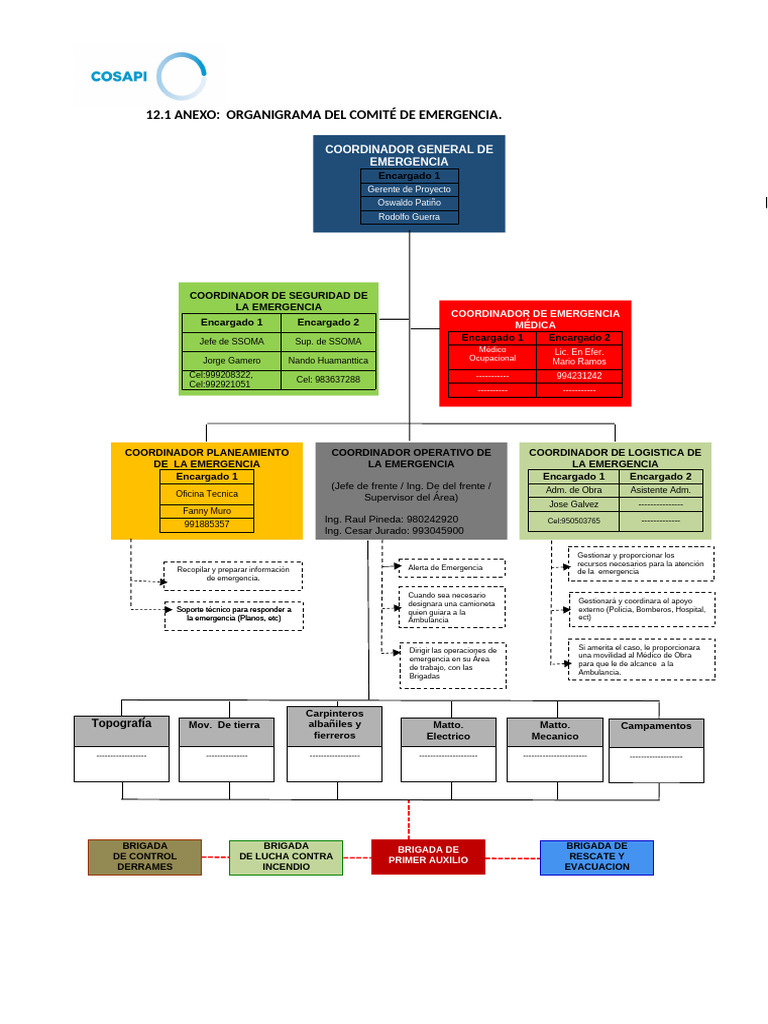 Anexo 01 Organigrama Del Comite de Emergencia | PDF | Servicios de ...