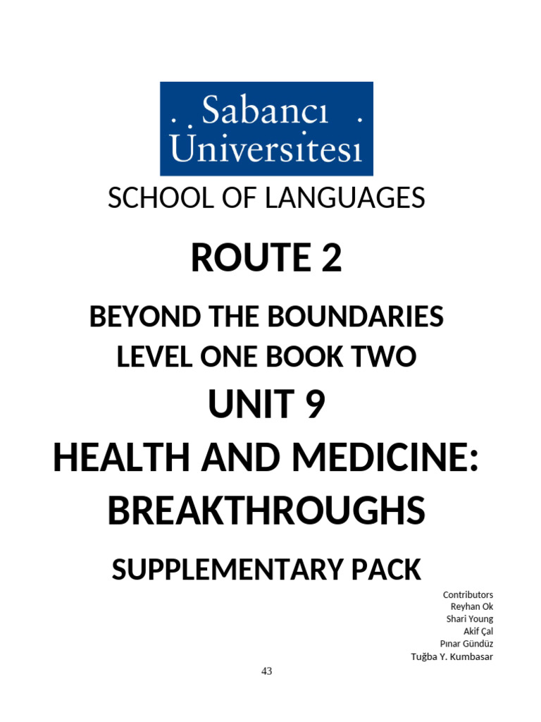 BtB. 1.2. Supplementary Pack Unit 9 | PDF | Cloning | Surgery