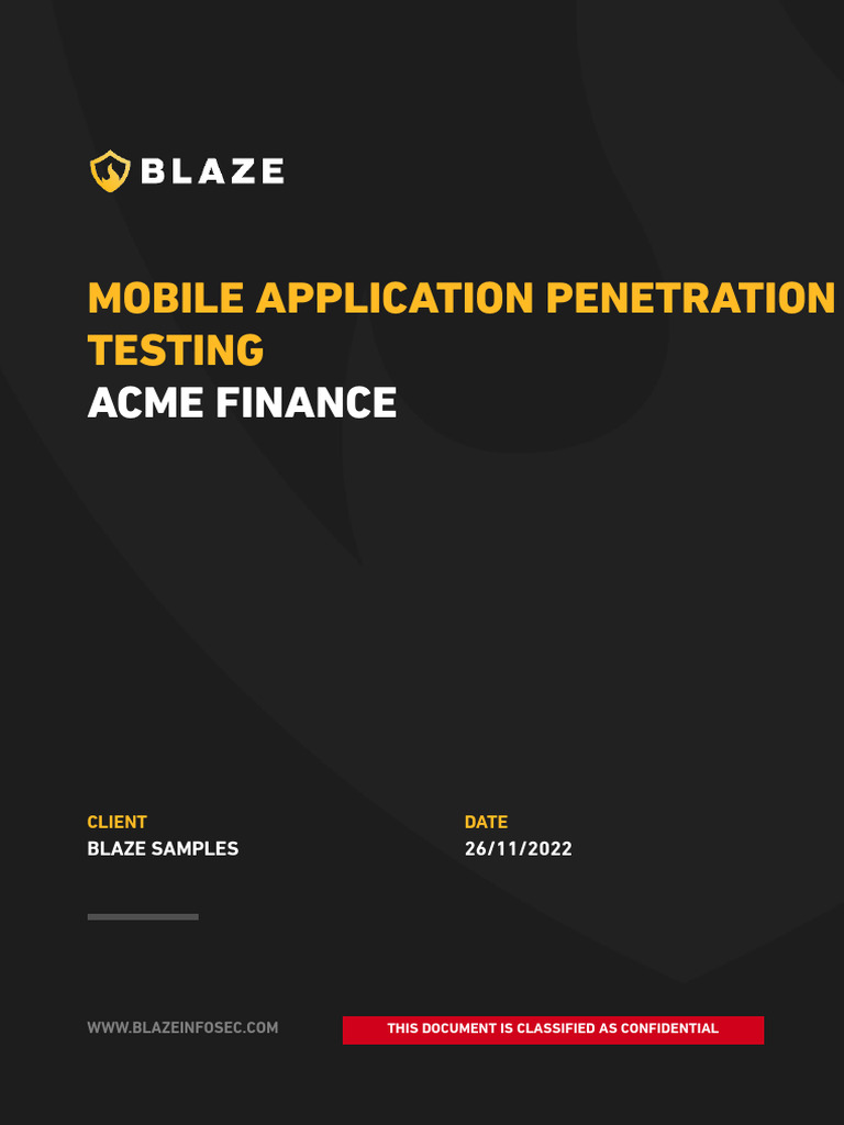 Blaze-Sample Mobile App Pentest Report | PDF | Public Key Certificate ...