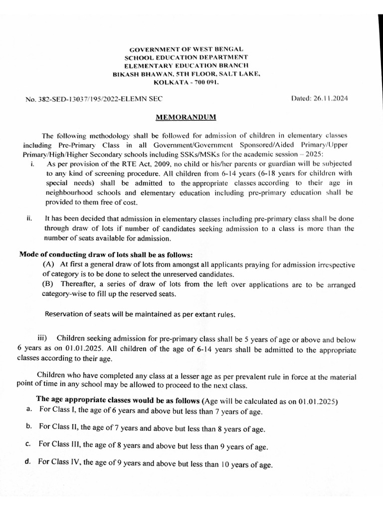 Admission Notification 2025 | PDF