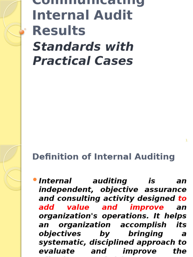 Communicating Internal Audit Results | PDF | Audit | Internal Audit