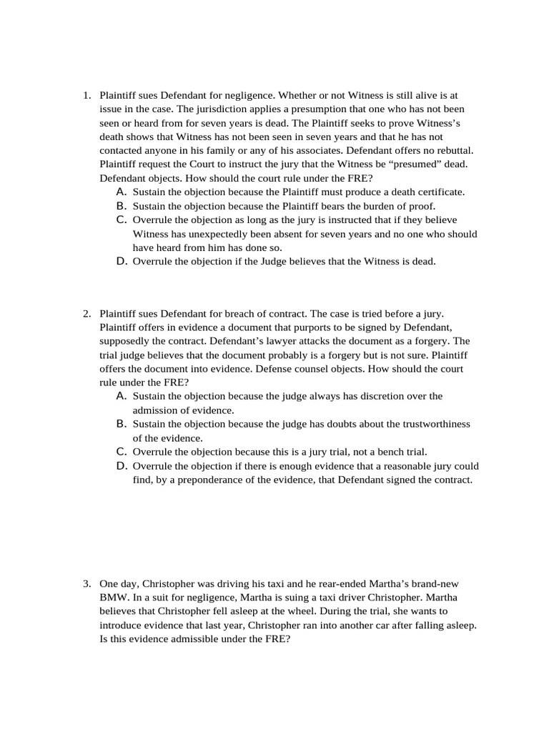 Evidence Admissibility in Legal Cases | PDF | Witness | Hearsay