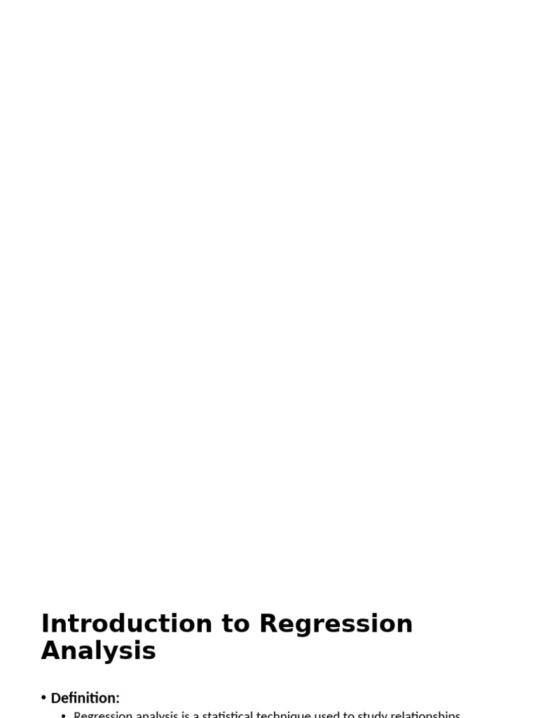 Presentation Regression Analysis (1) | PDF | Regression Analysis | Dependent And Independent ...