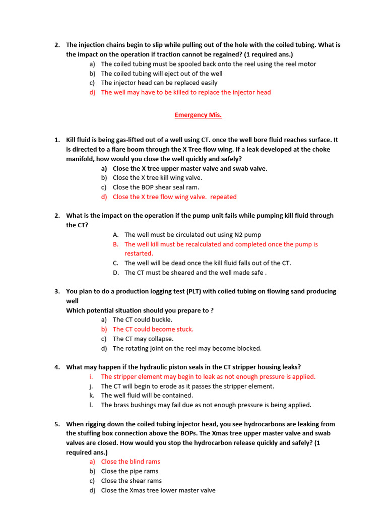 Iwcf Coiled Tubing Exercise - 5 | PDF | Leak | Pump