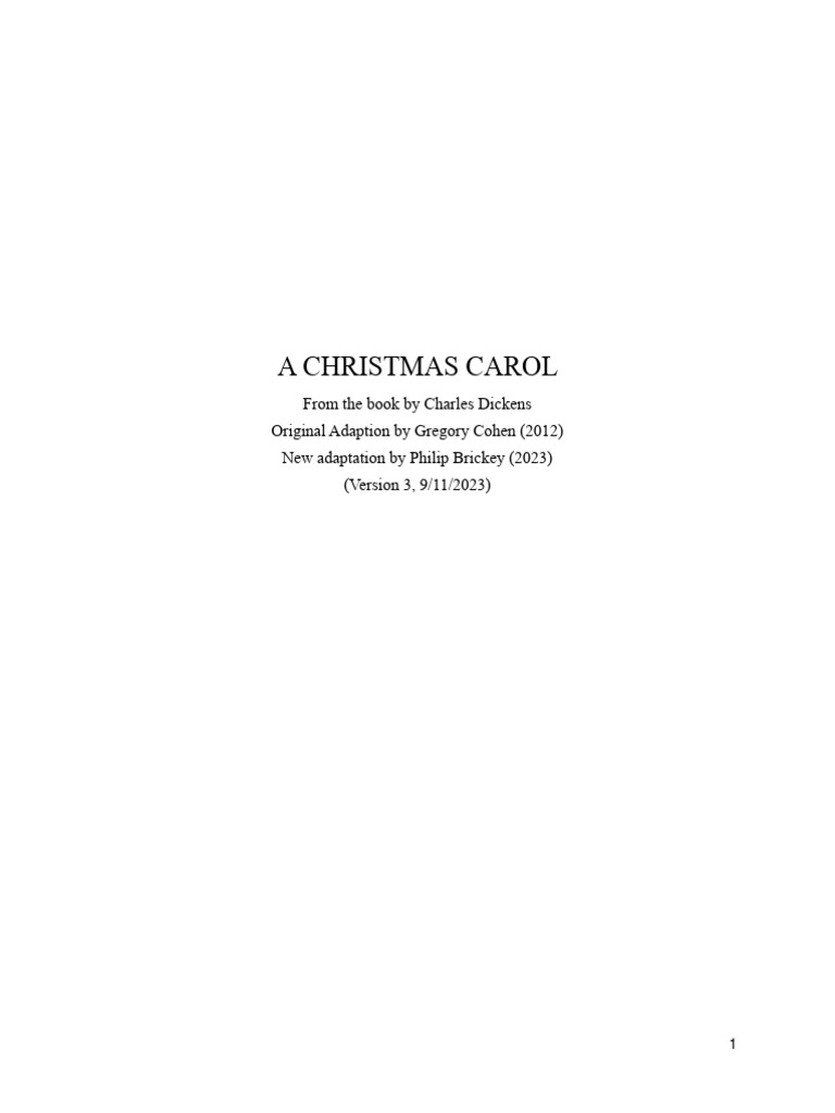 A Christmas Carol Script Adapted by Philip Brickey 2023 (V.3) | PDF | A ...