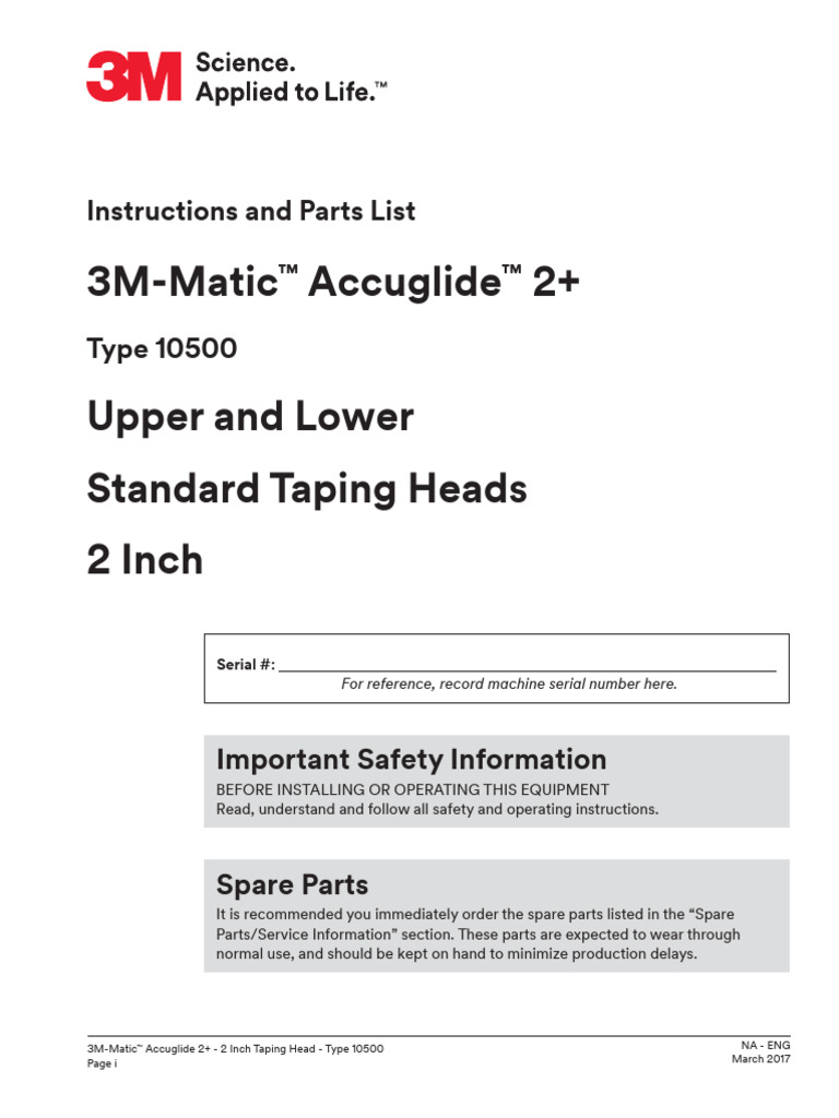 Accuglide 2+ STD Type 10500 Head | PDF | Blade | Hazards