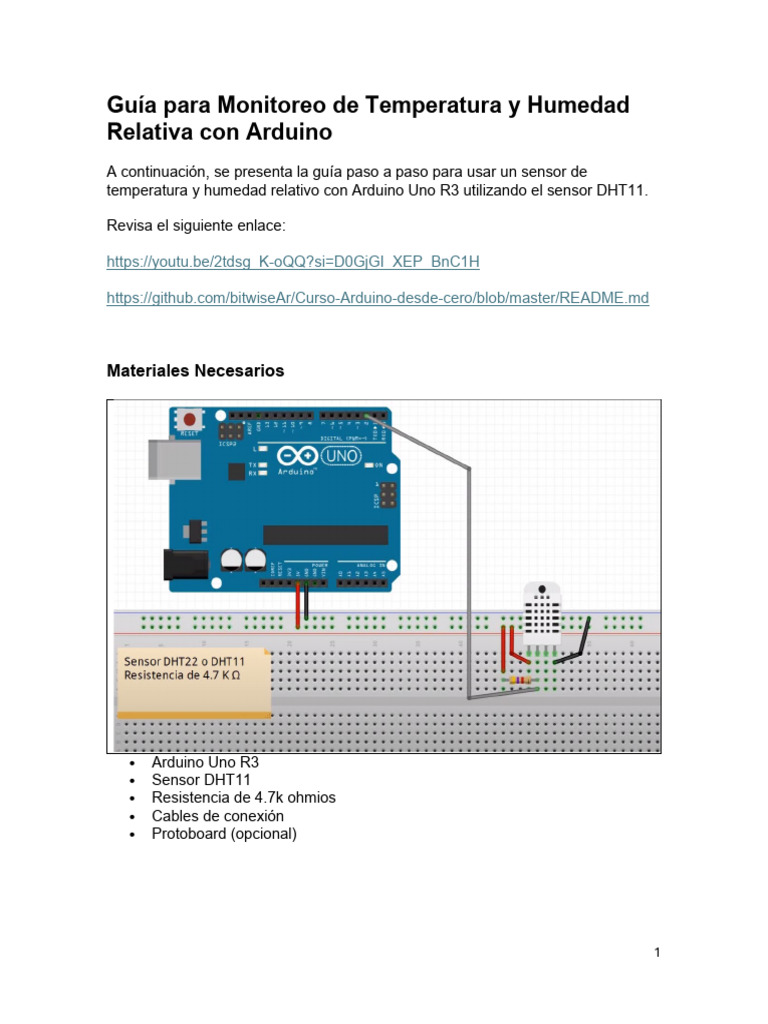 Guía para Monitoreo de Temperatura y Humedad Relativa con Arduino 1 ...