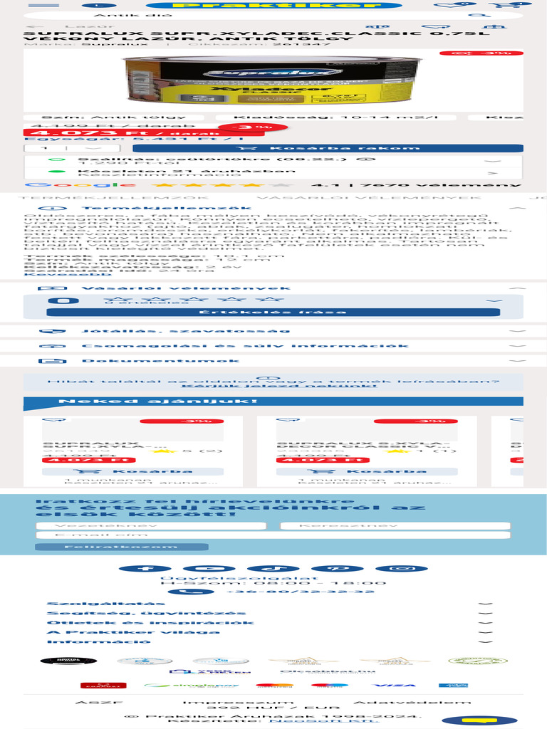 Supralux Supr - Xyladec.classic 0,75L Vékony Lazúr, Antik Tölgy | PDF