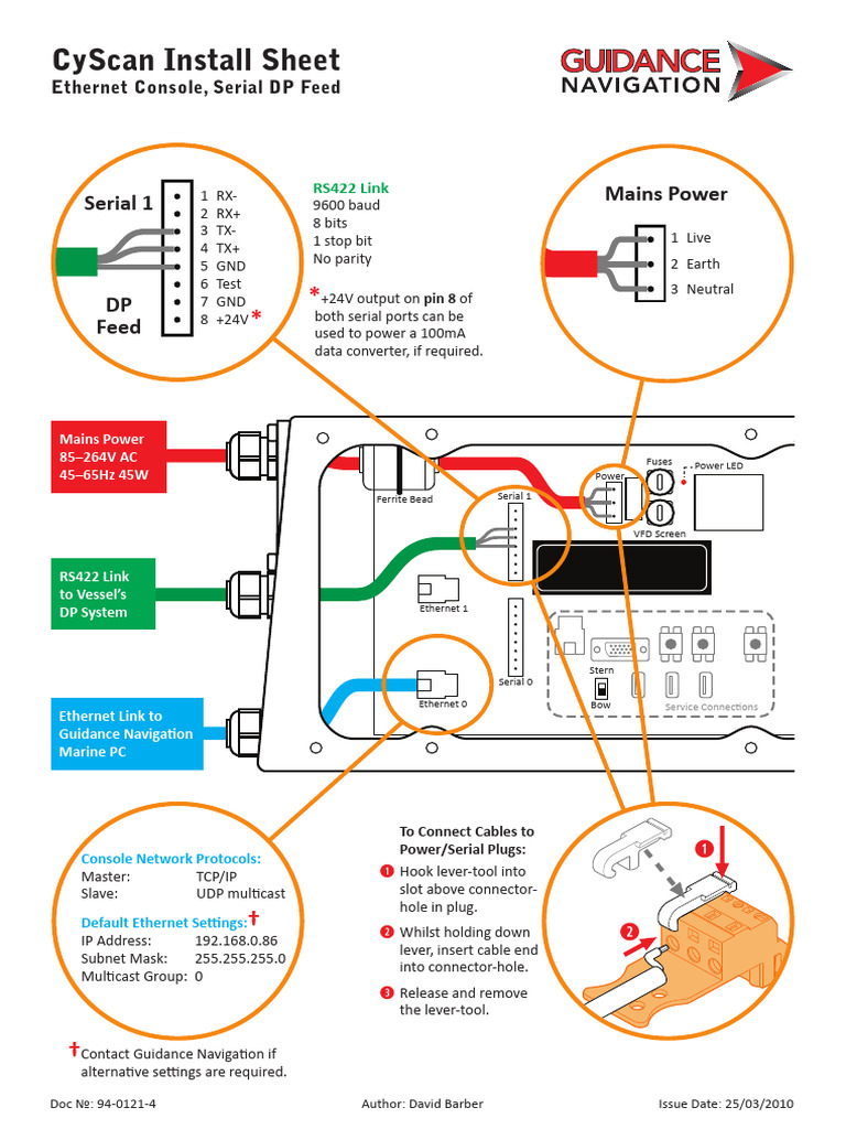 94-0121-4 CyScan IV Install Sheet - Serial DP, Ethernet Console (3 ...
