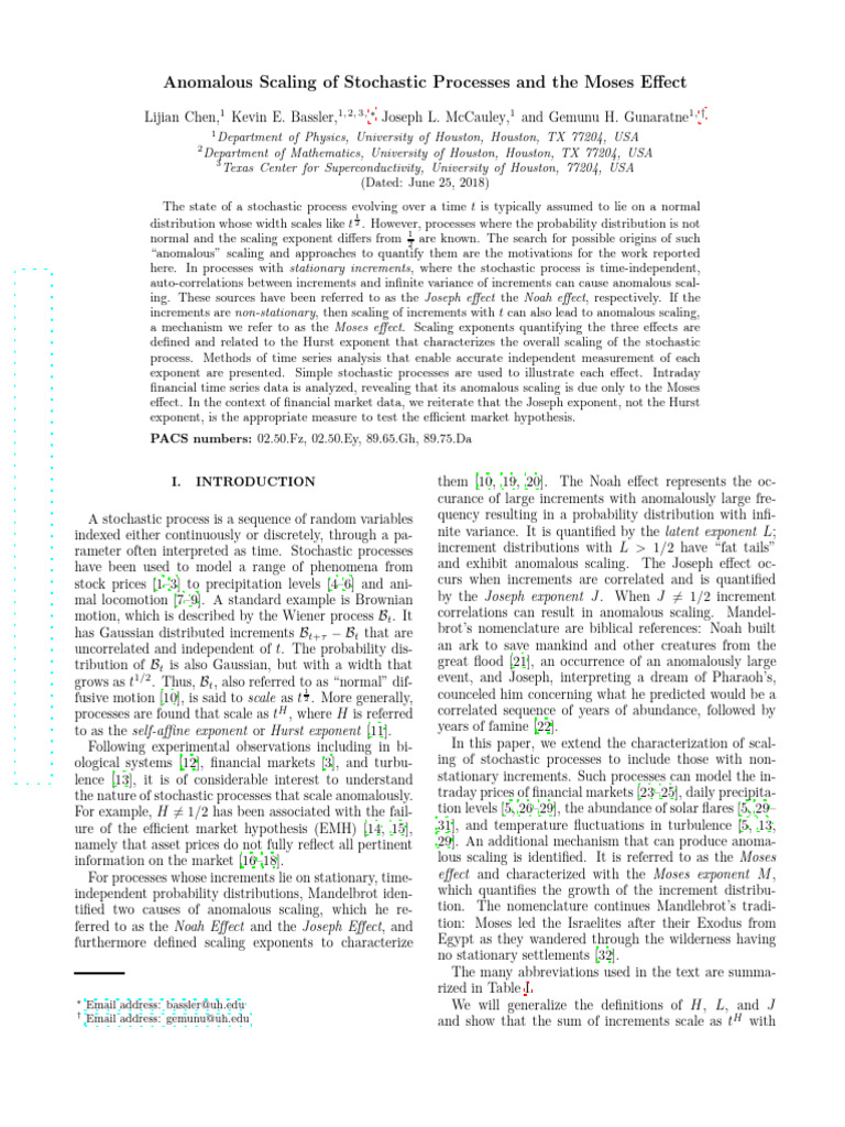 (90203e)Chen2017-Anomalous-scaling-stochastic-process financial time series (1) | PDF ...