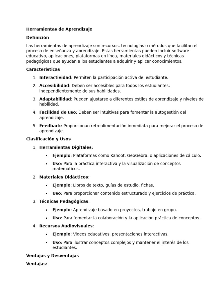 Herramientas de Aprendizaje | PDF | Aprendizaje | Enseñando