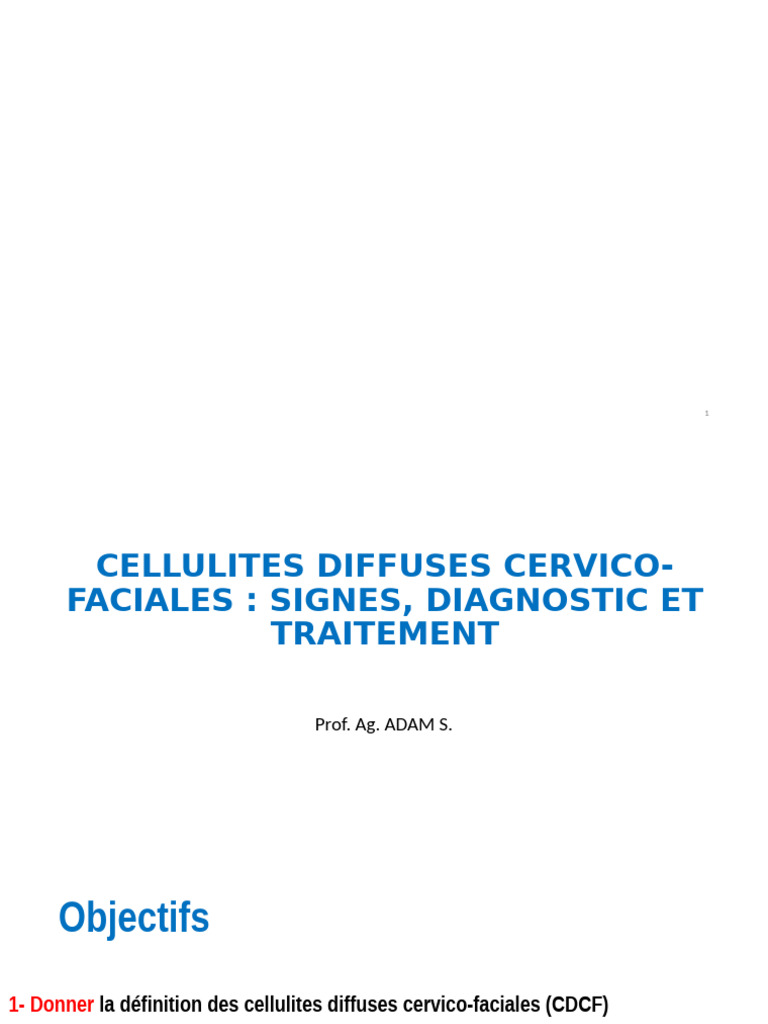Cellulites Diffuses Cervico-Faciales 2 | PDF | Spécialités médicales ...