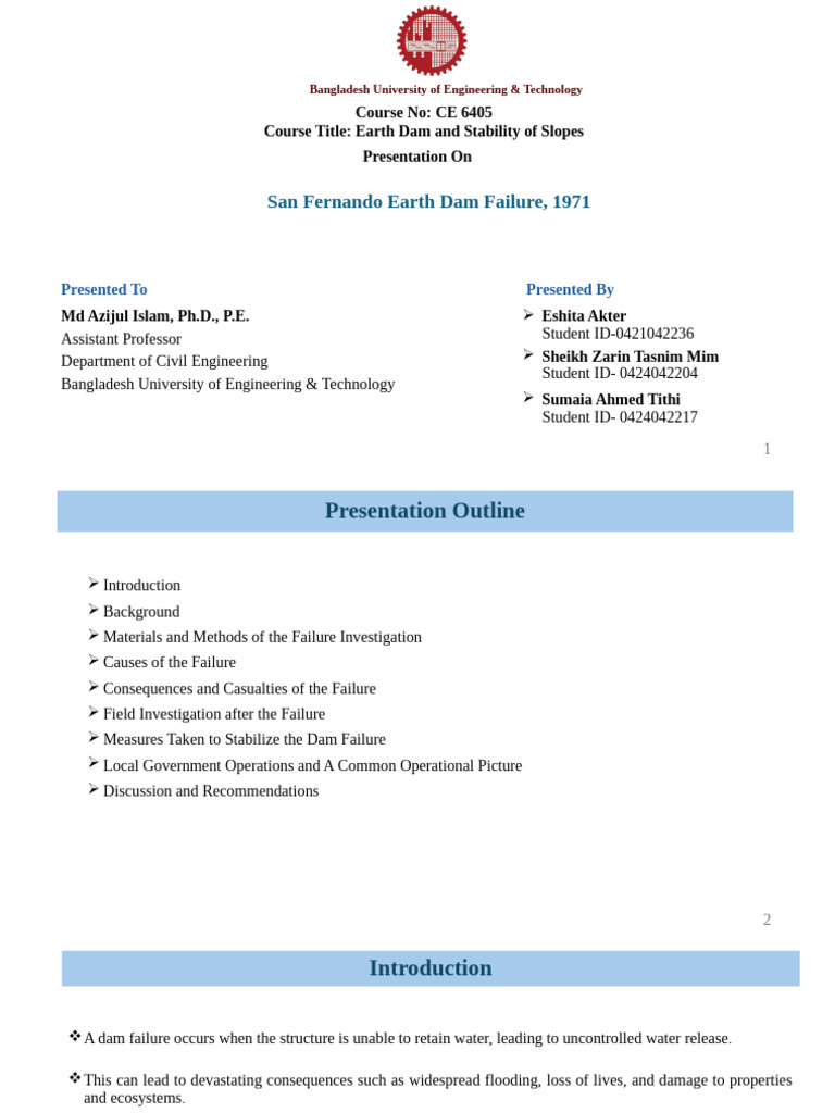 San Fernando Dam Failure Analysis 1971 | PDF | Dam | Soil Mechanics