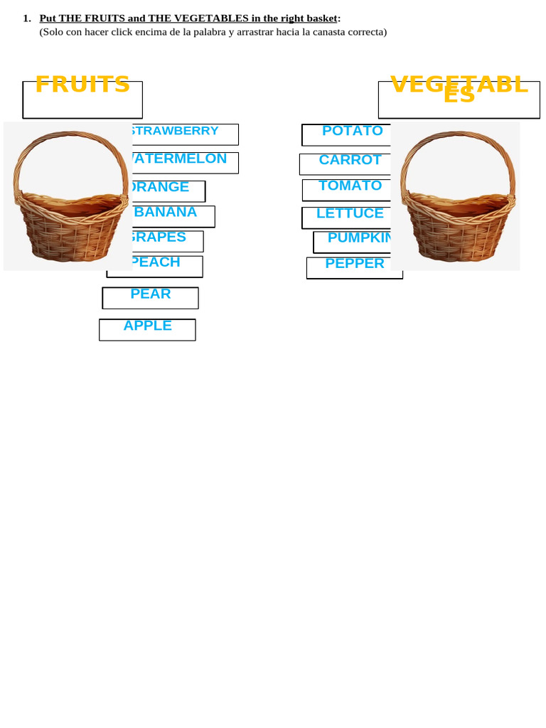 FRUITS and VEGETABLES Baskets | PDF