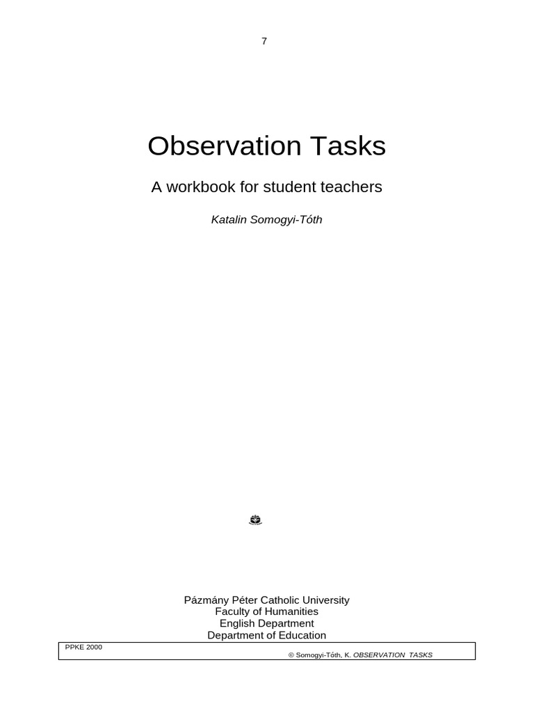Observation Tasks (6).Doc 0 | PDF | Teachers | Mentorship