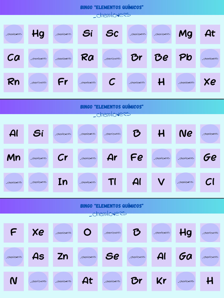 Bingo "Elementos Químicos" - 2 | PDF | Elementos químicos | Materiales