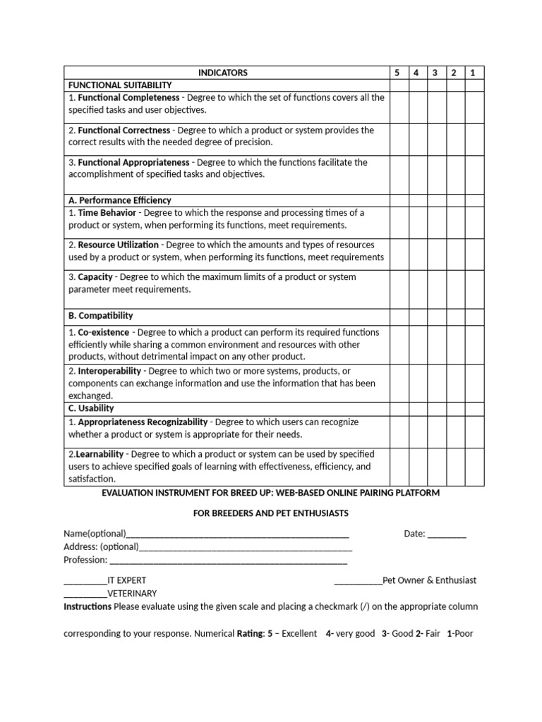 EVALUATION-FORM (1) | PDF | System | Reliability Engineering