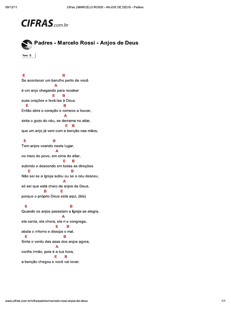 ANJOS DE DEUS - Padre _ MARCELO ROSSI | PDF