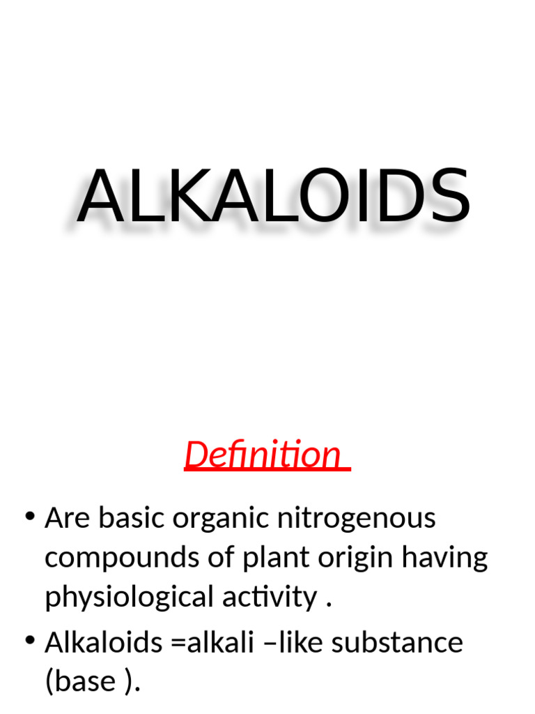 Alkaloids (1) | PDF | Alkaloid | Amine