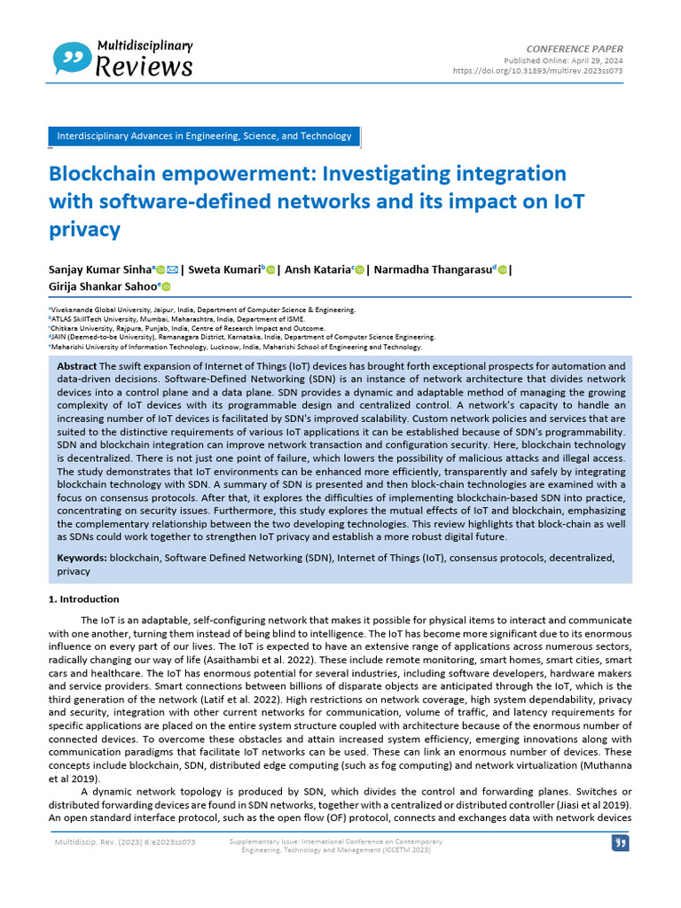 Blockchain Empowerment Investigating Integration W | PDF | Internet Of Things | Computer Network