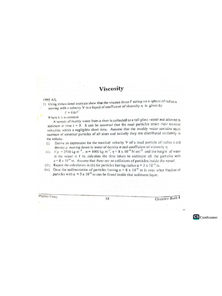 Physics Classified Essay Visosity English | PDF