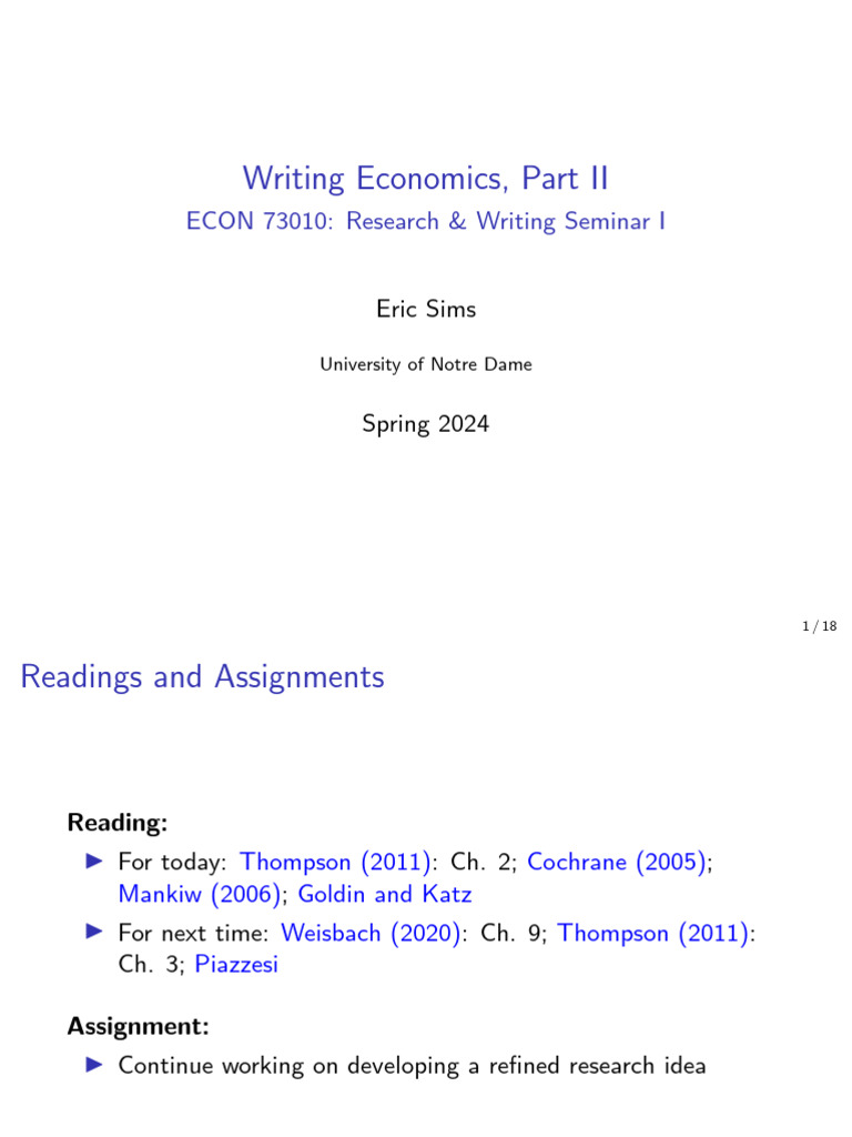 Writing Economics, Part II | PDF | Linguistics | Grammar