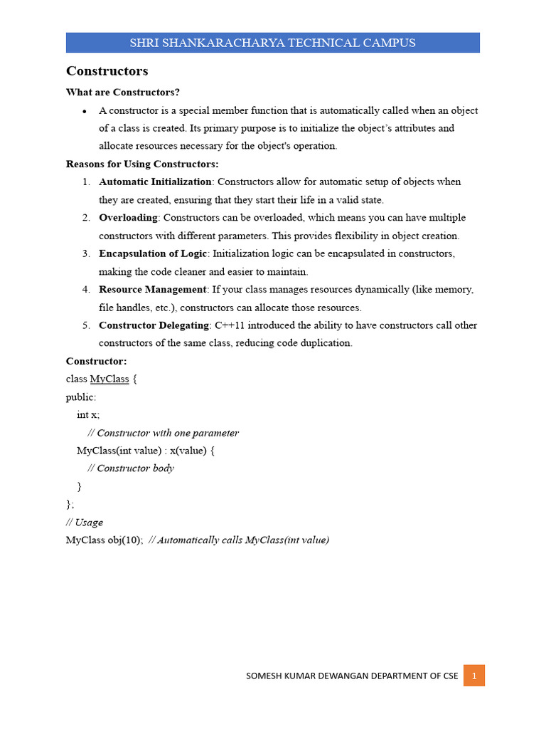 07constructoranddestructor Pdf Constructor Object Oriented 7246