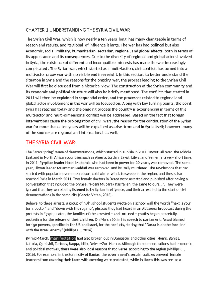 Chapter 1 Understanding The Syria Civil War | PDF | Bashar Al Assad ...
