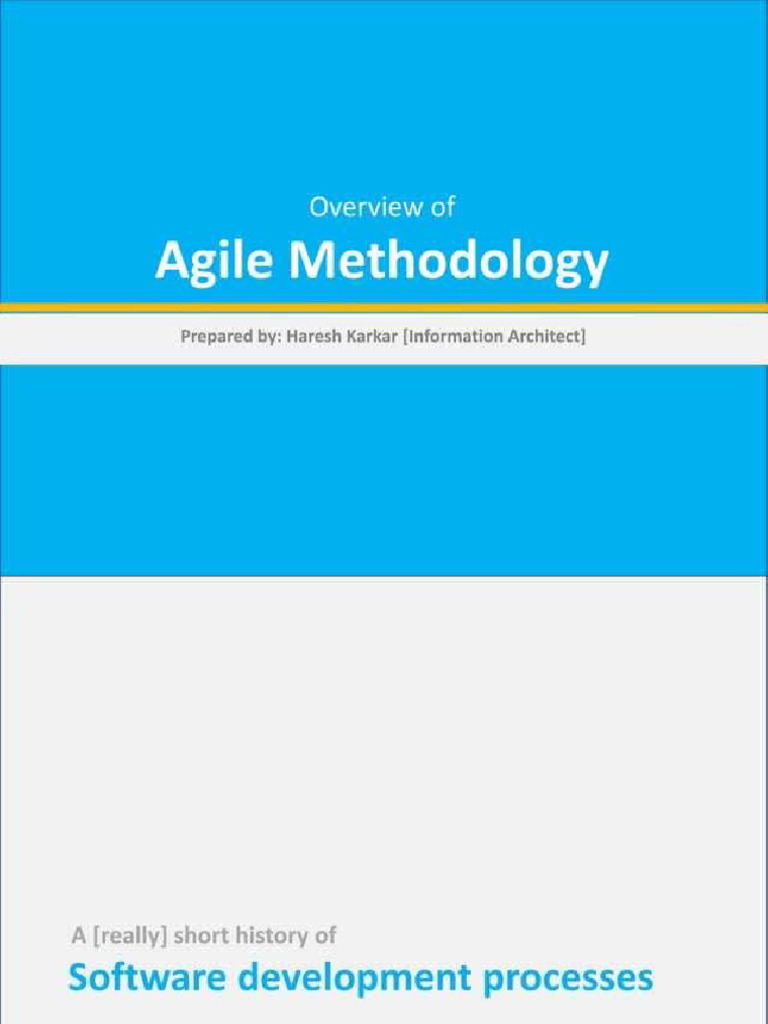 Overview of Agile Methodology | PDF