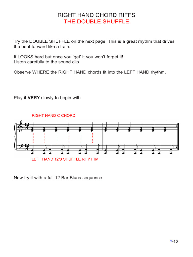 Right Hand Double Shuffle Chord Riffs | PDF