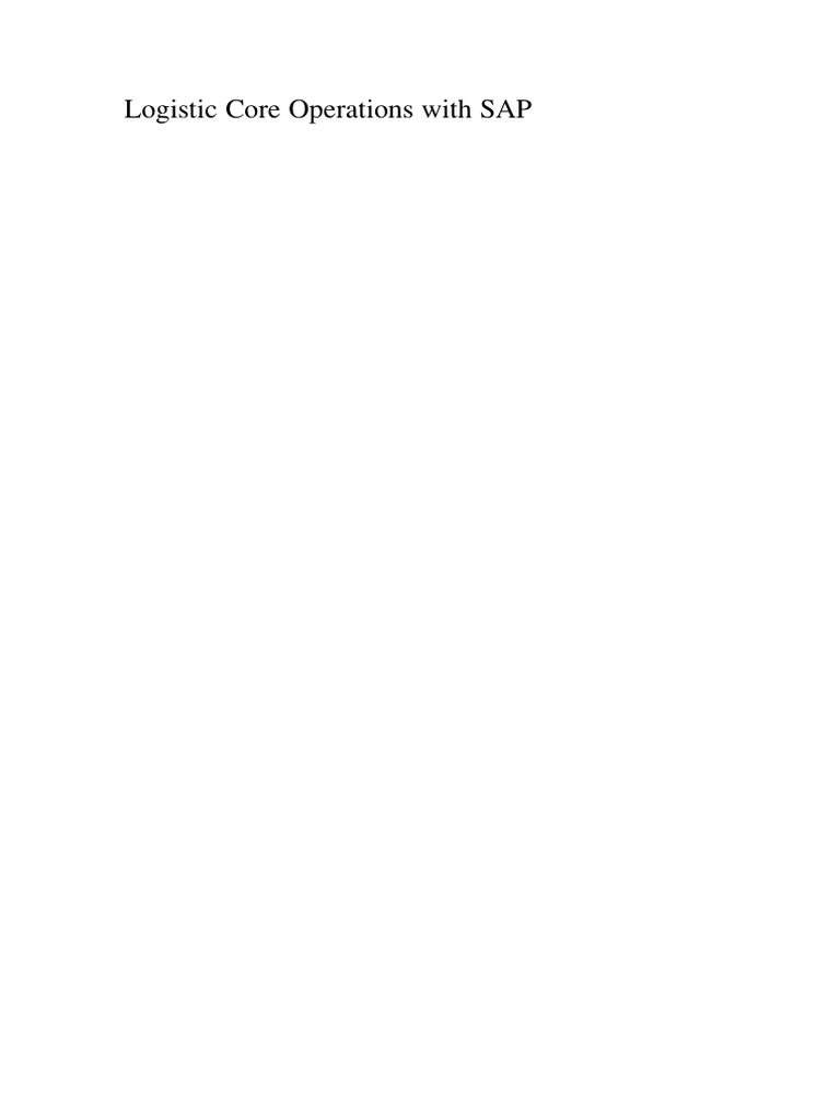 SAP Logistic Core Operations | PDF | Copyright | Enterprise Resource ...