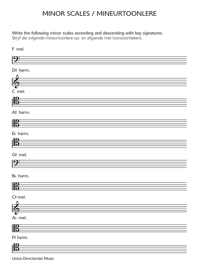 Gr 5 Theory_Minor Scales With Key Signatures | PDF