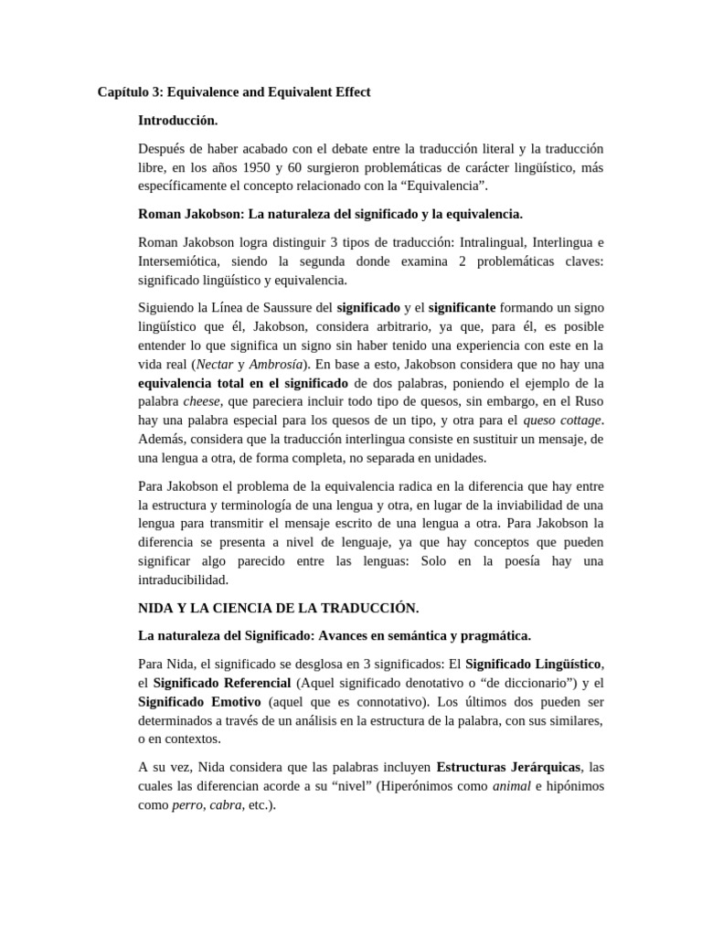 Capítulo 3 - Equivalence and Equivalent Effect. | PDF | Traducciones | Palabra