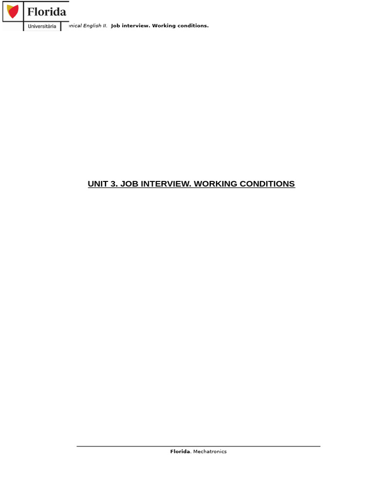 Job Interview. Working Conditions - Students | PDF | Employment | Salary