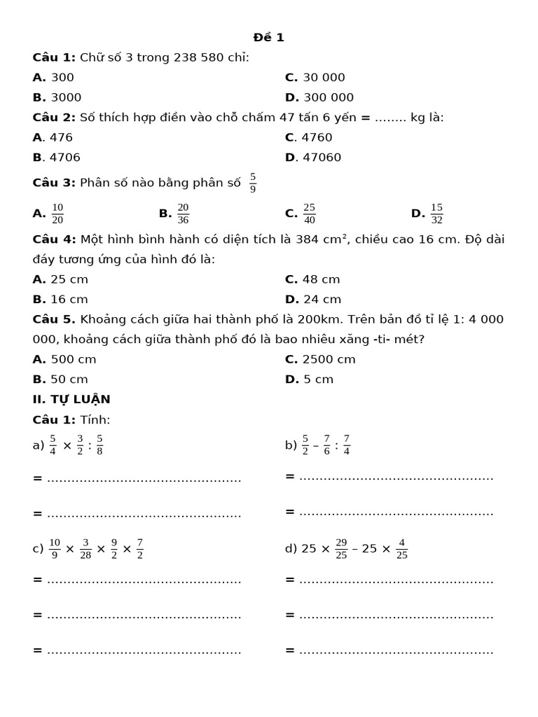 5. Ôn tập HK2 | PDF